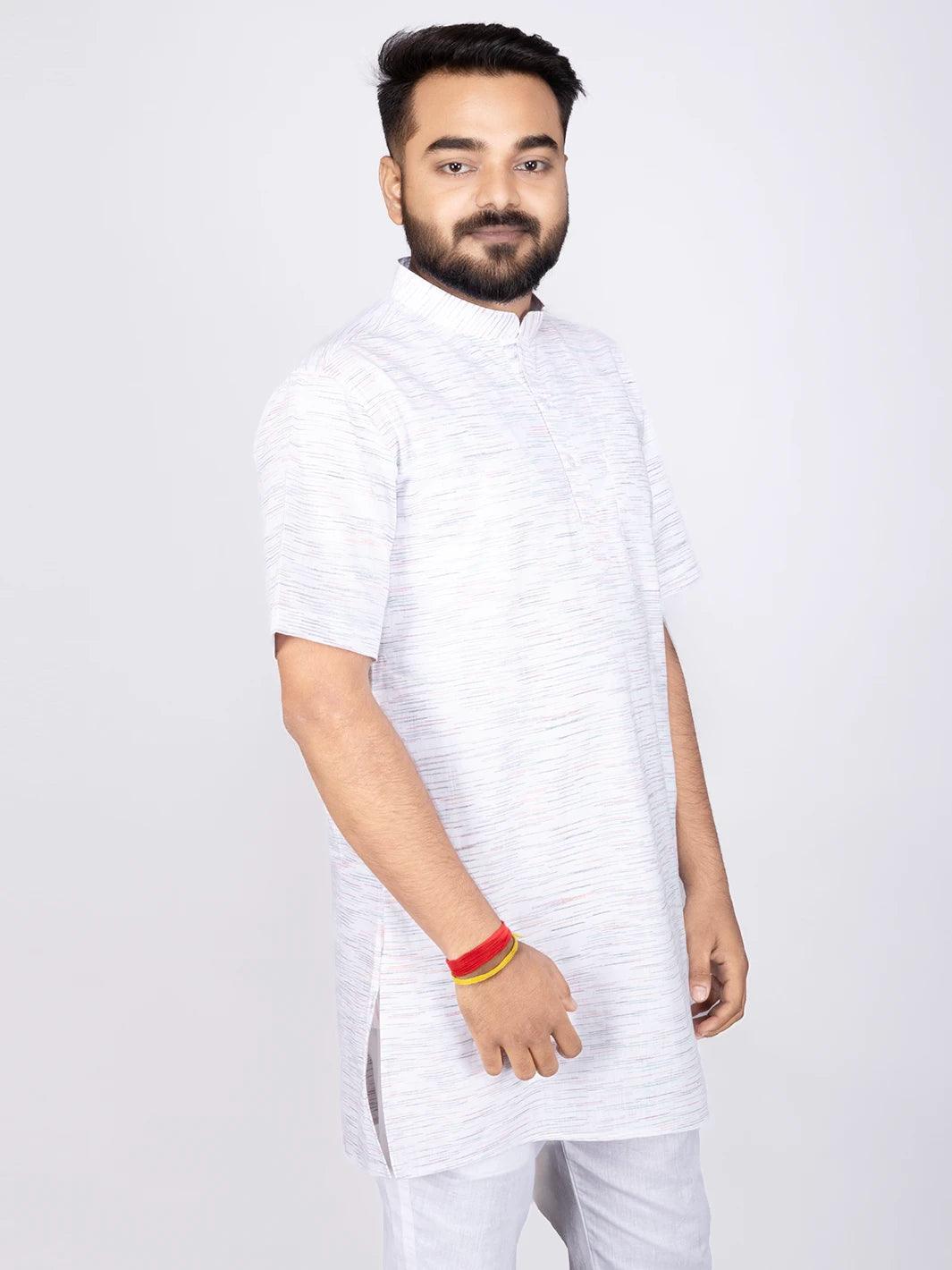 Half Sleeves Men Kurta Online at Weavers India – WeaversIndia
