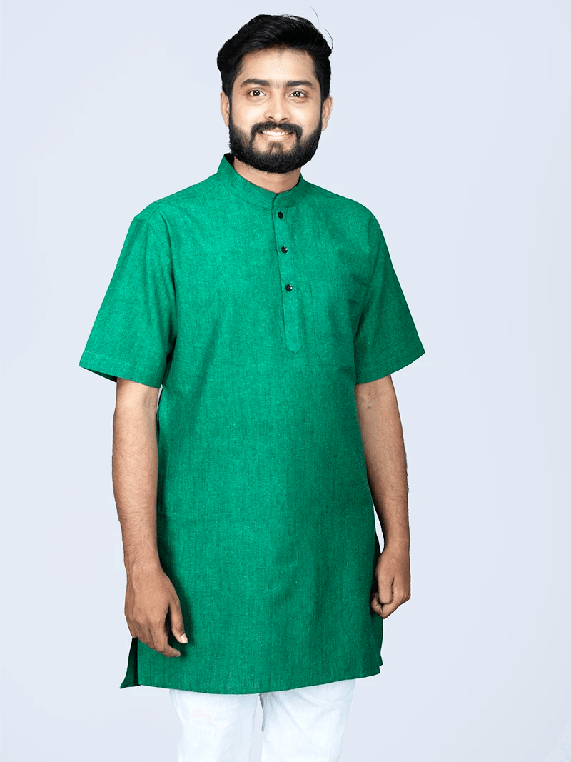 Half Sleeves Men Kurta Online at Weavers India – WeaversIndia