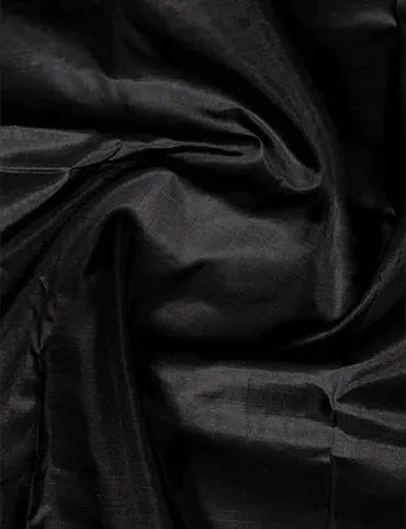 Black Solid Bishnupuri Silk Fabric - Weavers India – WeaversIndia