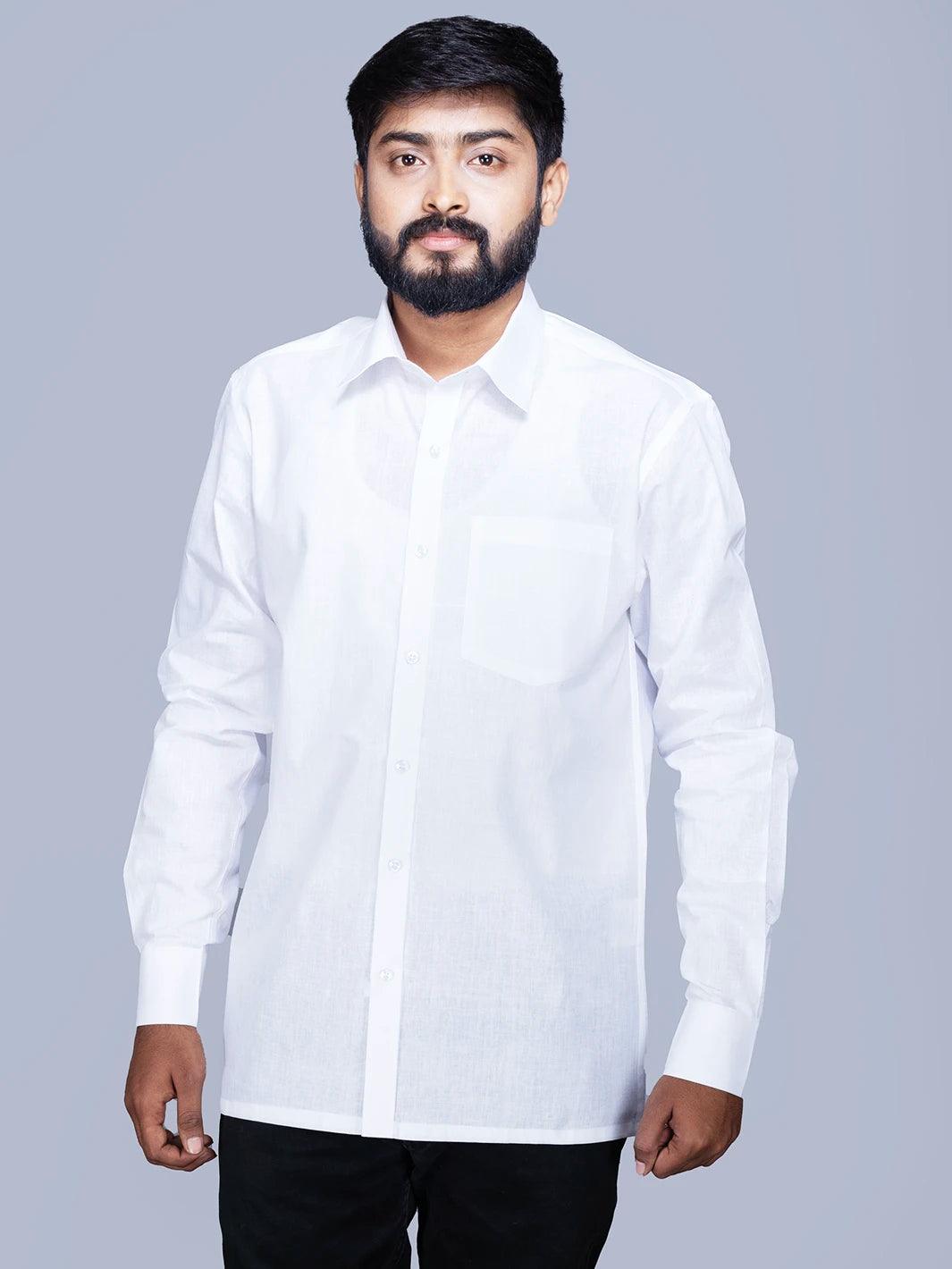 Khadi Cotton White Shirt - Weavers India – WeaversIndia